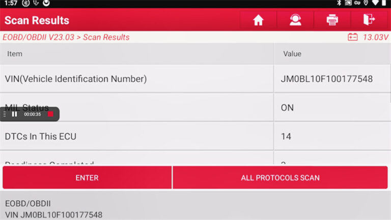 ISUZU EDC15M/ Mazda 3 ECU Diagnosed by Godiag GT100+ and Launch X431 V - GODIAGSHOP OFFICIAL BLOG
